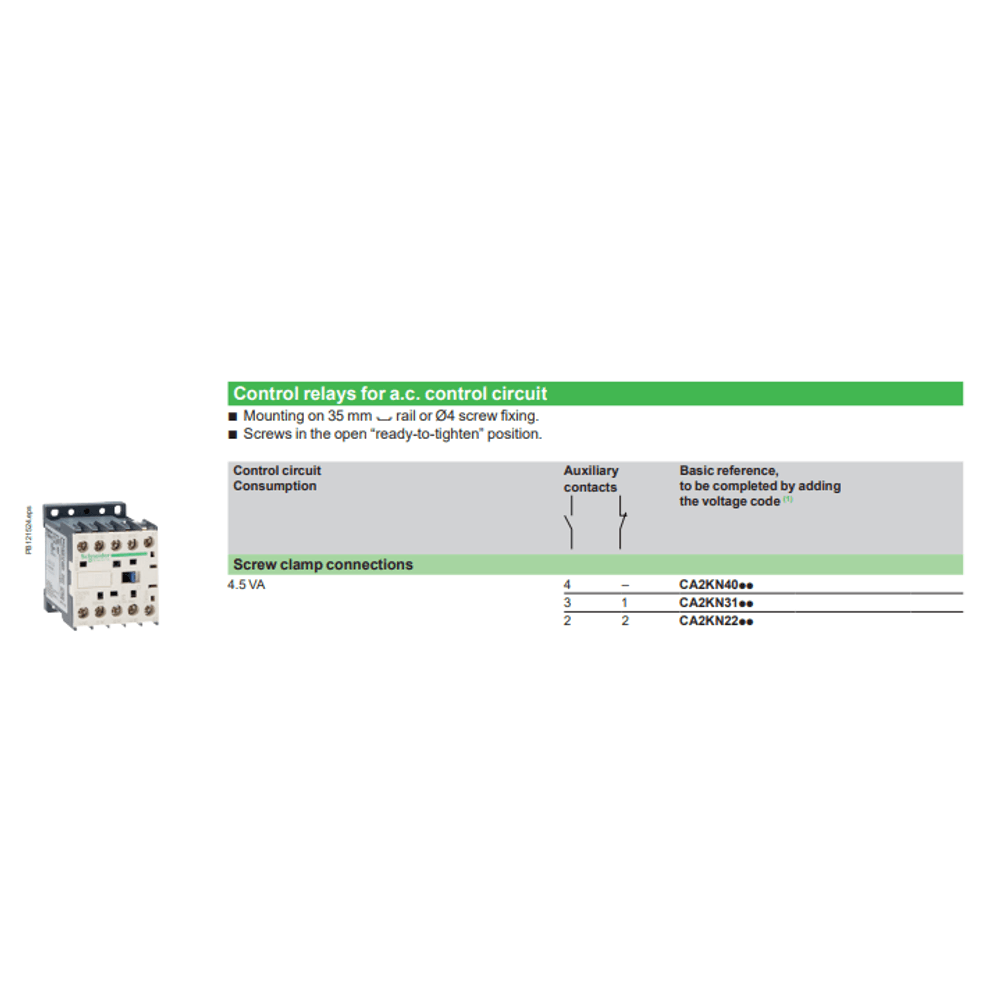 CONTATOR AUXILIAR CA2KN40M7 4NA 220V - SCHNEIDER - eletrotrafo