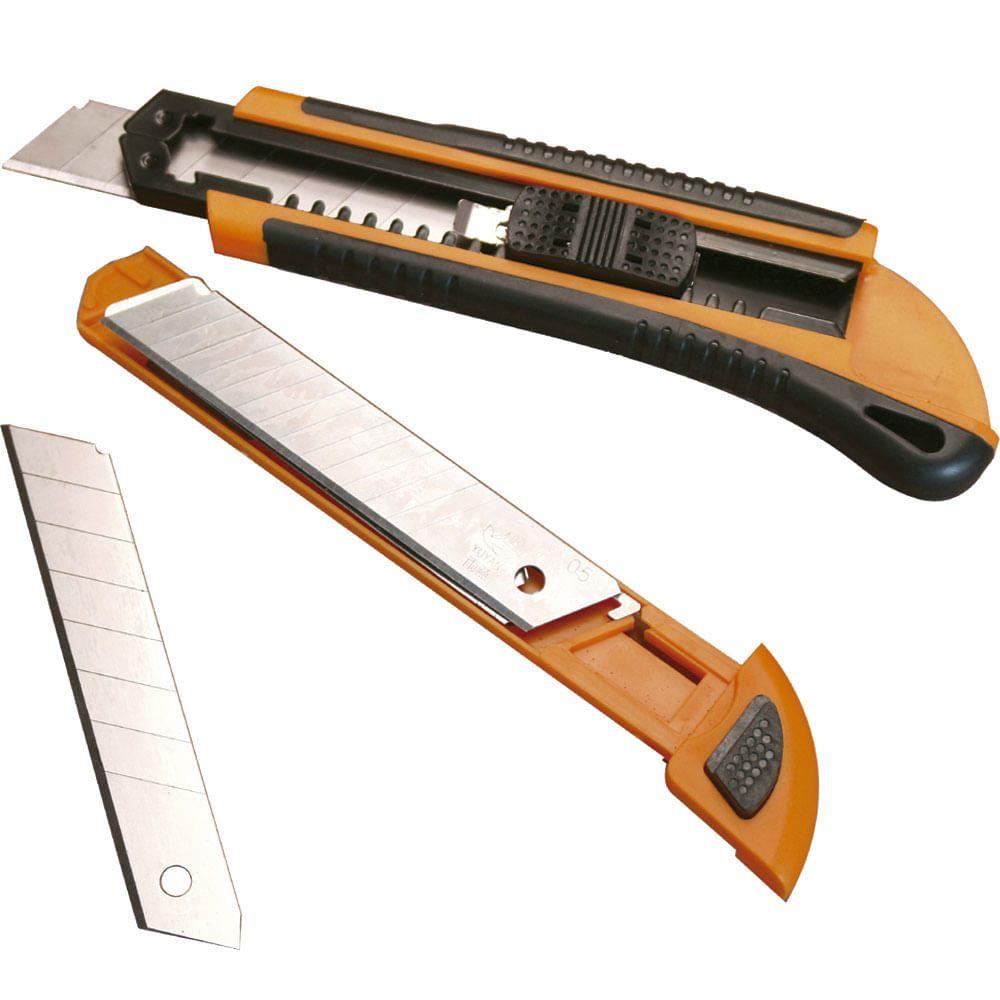 ESTILETE RETRATIL 18MM PROFISSIONAL COM 5 LAMINAS REF.S93201018 ...